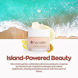 Vegan and Cruelty-Free Sugar Lip Scrub Exfoliator by Hanalei – Made with Hawaiian Cane Sugar, Kukui Oil, and Shea Butter to Exfoliate, Smooth, and Brighten Lips Made in the USA (22 g)
