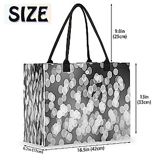 Mularoka Grey Gray Circles Large Tote Bag Shoulder Bag For Women Teachers Nurses Work Shopping Travel Handbag Purse