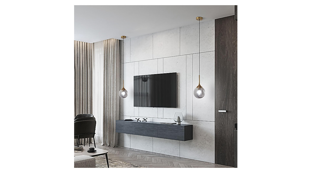 KCO Modern Smoke Glass Globe Pendant Light for Kitchen Island