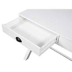 OSP Home Furnishings Washburn Chic Campaign Writing Desk, White