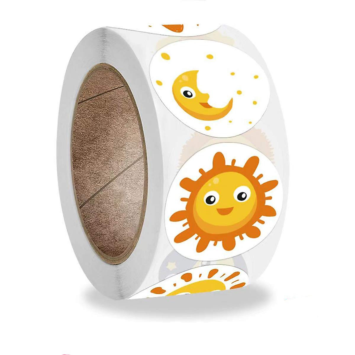 Bamsod 1000 Pieces 1 Inch Sunflower Labels Sun Stickers Rolls Self Adhesive Seals for Christmas Thanksgiving Party Decor Scrapbooking Cards Envelopes (Sun)