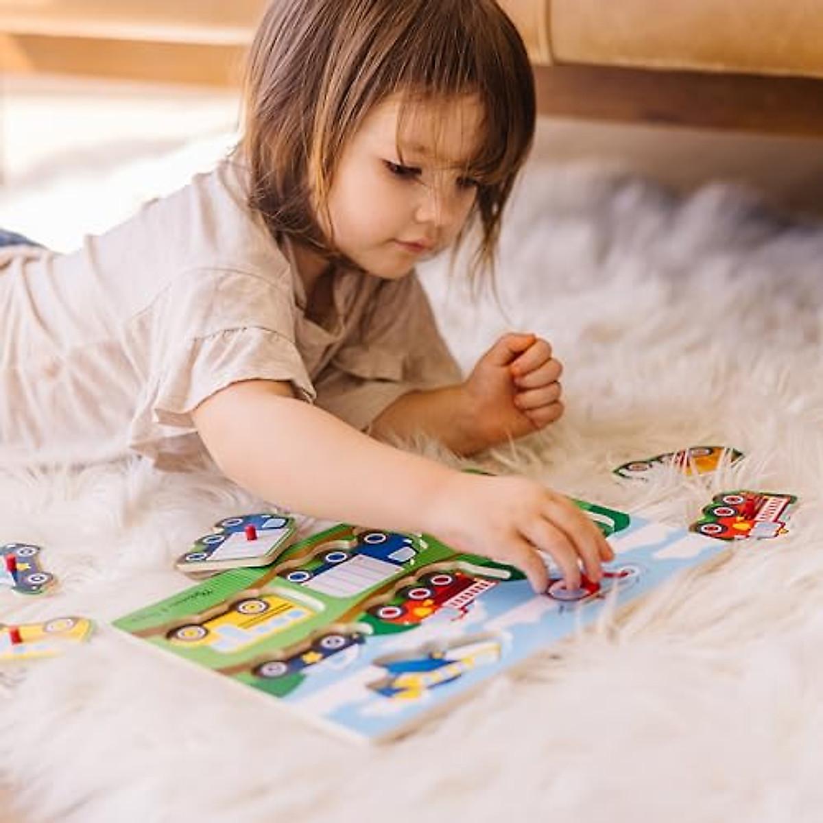 Melissa & Doug Vehicles Wooden Peg Puzzle (8 pcs)