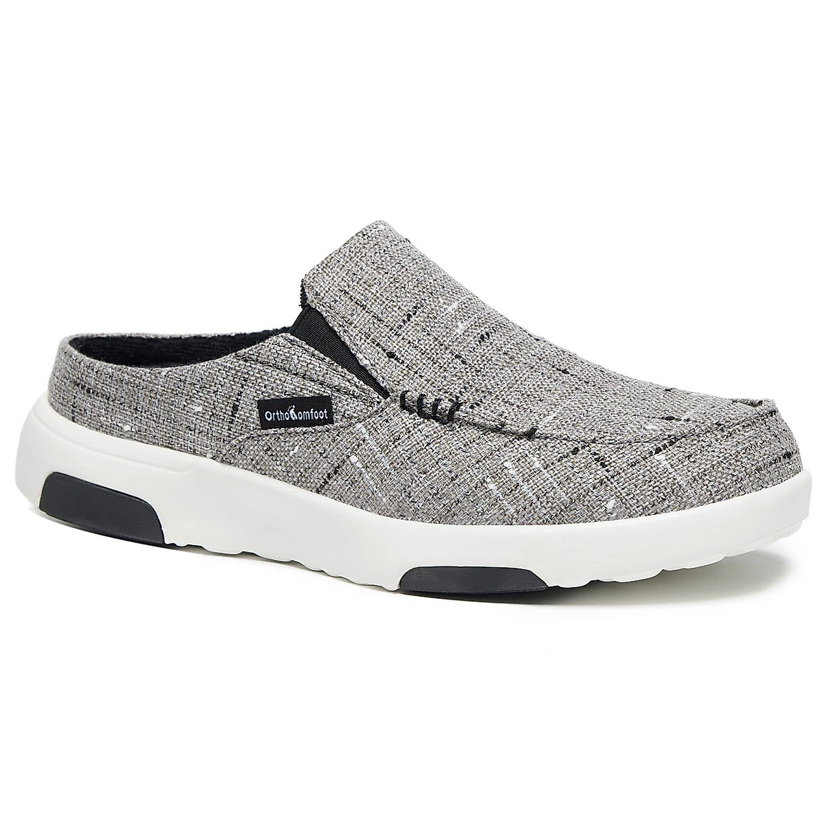 OrthoComfoot Womens Orthopedic Comfy Slippers for Bunion, Arch Support Slip On Shoes, Comfortable Athletic Walking Shoes for Heel and Foot Pain Relief Dark Grey Size 10