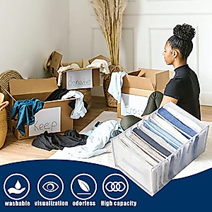 DLLDY Wardrobe Clothes Organizer for Folded Clothes, 9 Compartment Mesh Collapsible Clothes Organizer Suitable for Folded Jeans, Pants, Sweaters, Sweatshirts, T-Shirts, Underwear (2 Pc)