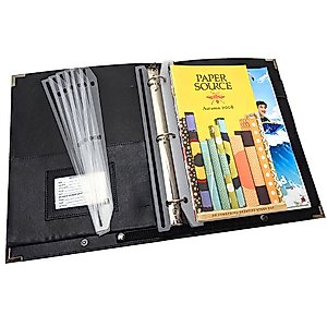 MSP Professional 3 Rings Portfolio Organizer, Music Choral Folder with, Handle, Detachable Strap and Bonus item: Plastic Strip Magazine Holders- Black (MSP-210S - 9.5" x 12.5")