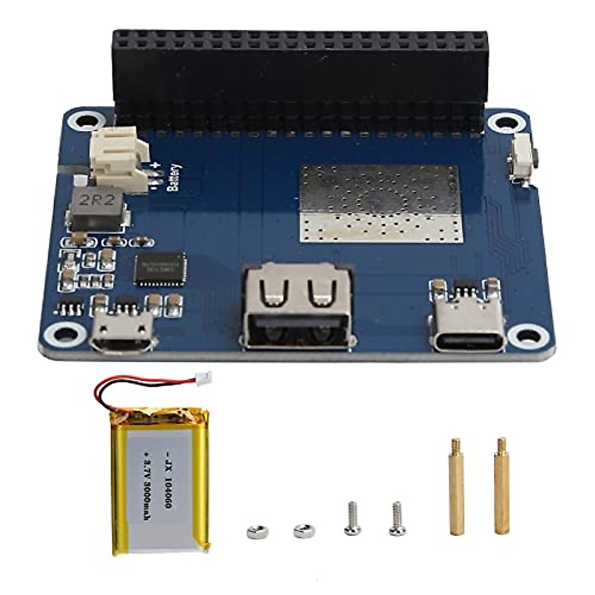 Lithium Battery Pack Expansion Board for Raspberry Pi, Lithium Battery Pack Expansion Board Power Supply with SW6106 Mobile Power chip, Supports Two-Way Fast Charging