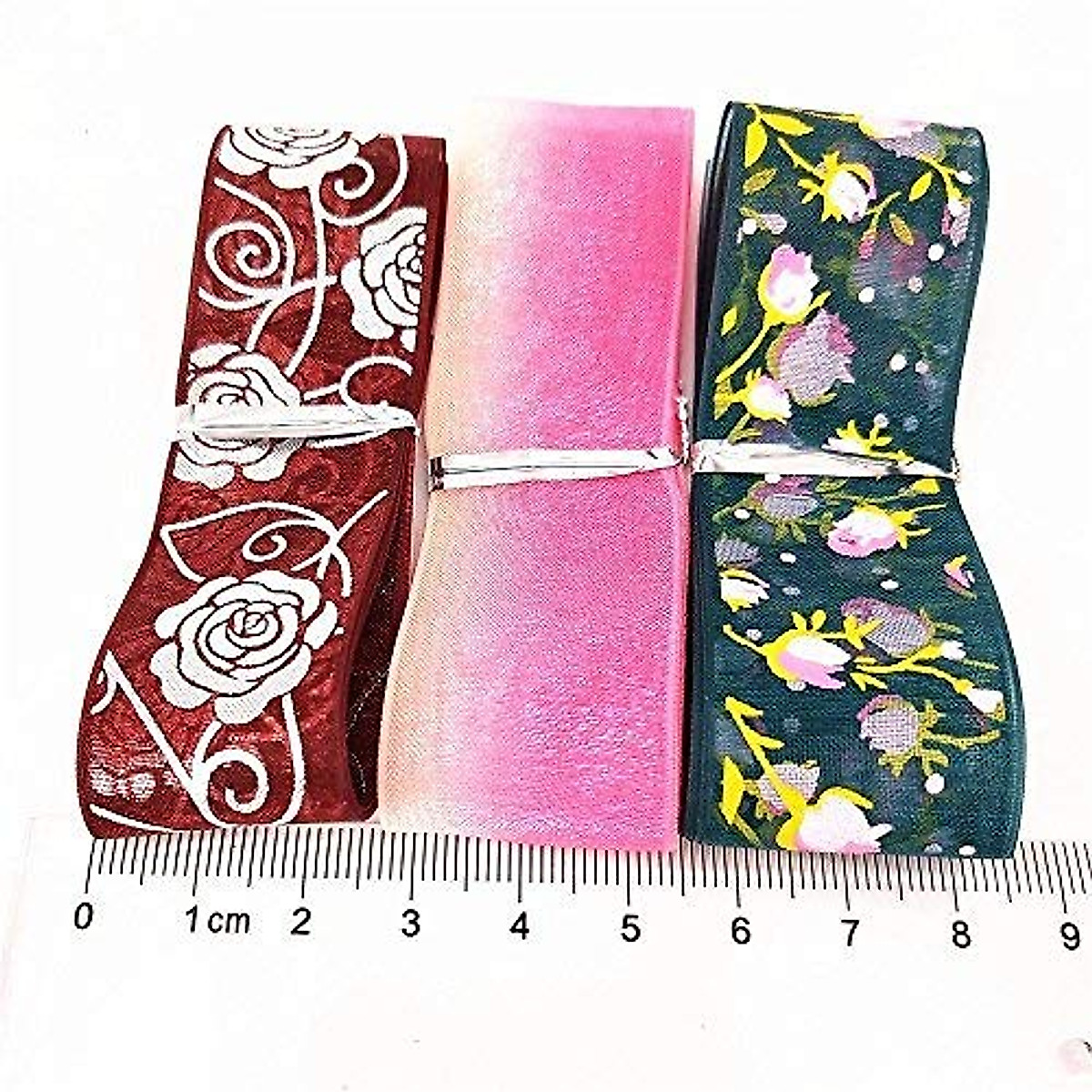 Chenkou Craft Random 20 Yards 1" 25MM Mix Lots Spring Summer Organza Ribbon Assorted Dots Bow Flower Love Heart Rose (Organza Ribbon 1")