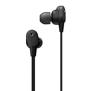 Sony WI-1000XM2 Industry Leading Noise Canceling Wireless Behind-Neck in Ear Headset/Headphones with mic for phone call with Alexa Voice Control, Black (Renewed)