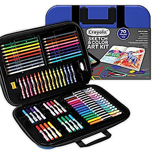 Crayola Sketch & Color (70pcs), Art Kit for Kids, Includes Coloring Kit, Art Case & Sketch Book, Gifts for Kids Ages 8+