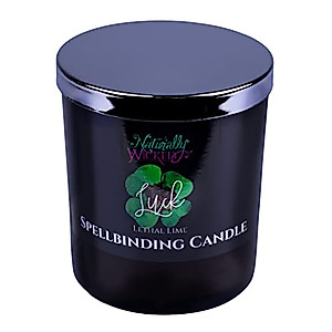 Naturally Wicked Spellbinding Luck Candle with Crystal, Wood Wick & Gift Box