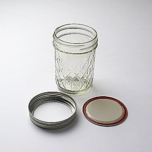 Ball Mason 8oz Quilted Jelly Jars with Lids and Bands, Set of 12