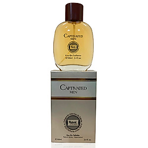 Hybrid & Company Captivated for Men Eau De Toilette Natural Spray Masculine Scent, 3.4 Fl Oz