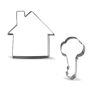 Keewah Real Estate Cookie Cutter Set - 2 Piece - 4.5” House, 4.3” Key - Stainless Steel