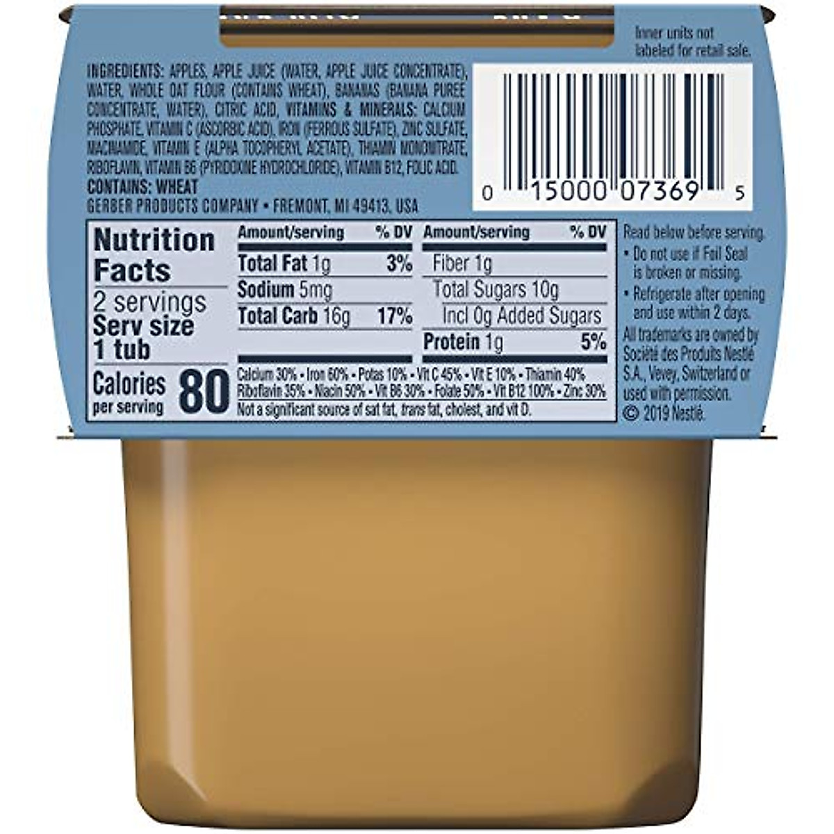 Gerber 2nd Foods Apple Banana with Oatmeal Cereal (Pack of 8)