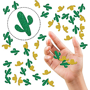 Western Confetti Glitter, Wild Western Birthday Table Confetti, Cowboy Cowgirl Paper Scatter, Mexican Wedding Fiesta Graduation Party Table Decorations Confetti, 120pcs