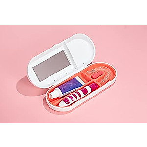 SmileKontainer Slimline Retainer Case: Compact Dental Travel Case for Aligners, Toothbrush and Accessories - Built-in Mirror for Easy Insertion Anywhere - Compatible with All Clear Aligners