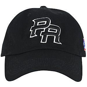 Puerto Rico PR Flag Hat Dad Embroidered Cap Baseball Curved Unstructured Bill (Black)