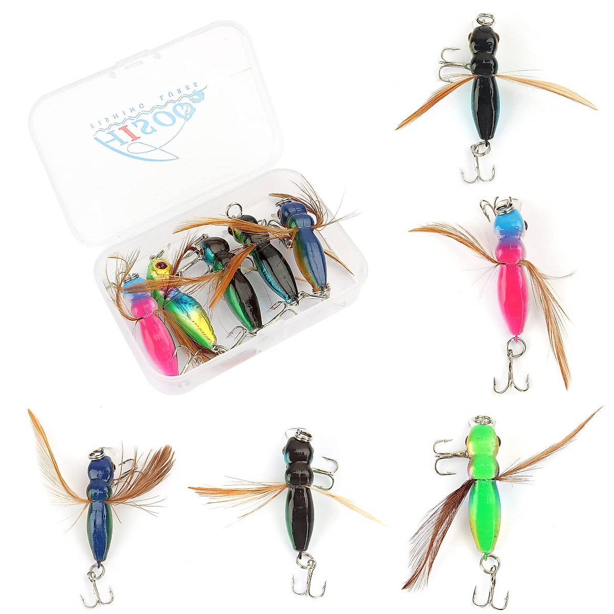 Fishing Lures kit Minnow Lure Hard Bait Crank baits Sinking wobbler Treble Hooks with Tackle Boxes (Ant-5pcs)