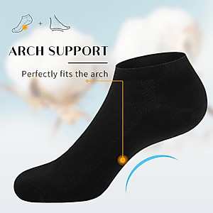 SIXDAYSOX 8 Pack Mens Ankle Socks Low Cut Comfort Casual Socks Size 13-15 Pure Black