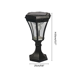 MODEBHD Outdoor Solar LED Post Light, Waterproof IP65 Villa Courtyard Fence Post Lantern, European-Style Simple Pillar Light, Die-cast Aluminum Garden Post Lamps, Moisture-Proof Traditional Landscape