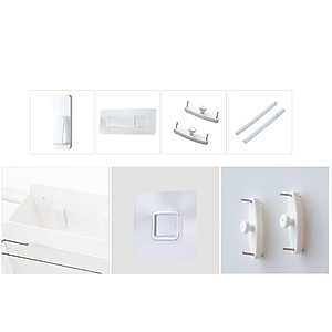 Qianly Punch Storage Rack, Upper Bunk Storage Rack Bedside Shelf Wall Mounted Table Organizer for Hotel Phone Cellphone Dining Room Office, XL