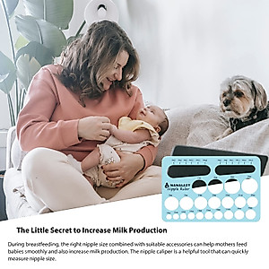 Nipple Sizer, Flange Measuring Tool for Breast Pump Flanges - Compatible, Silicone Flanges, Breast Pump Cushion, Flange Inserts, Nipple Ruler for Flange Sizing - Circle Ruler Design-Blue