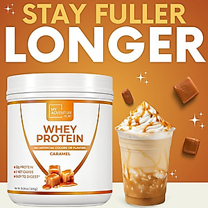 Whey Isolate Protein Powder - Low Carb Protein Powder for Women - Sweetened with Stevia Whey Isolate Protein for Muscle Growth - Natural Clean Protein Powder (Caramel, 15 Servings)
