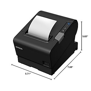 Epson TM-T88VI Thermal Receipt Printer, Ethernet, USB and Serial Interfaces, Requires USB Wireless Dongle, NFC, Supports PC-POS/Mobile Devices/Cloud Servers, Black, DAODYANG Printer_Cable
