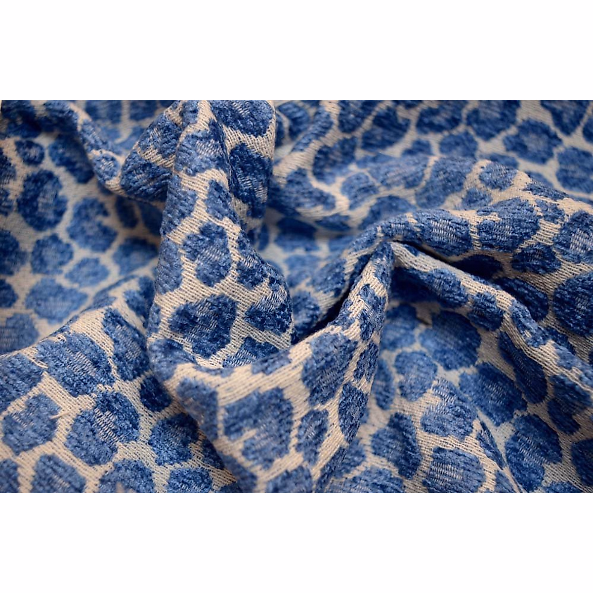 Blue Chenille Cheetah Upholstery Spots Azure P Kaufmann Golding Fabric