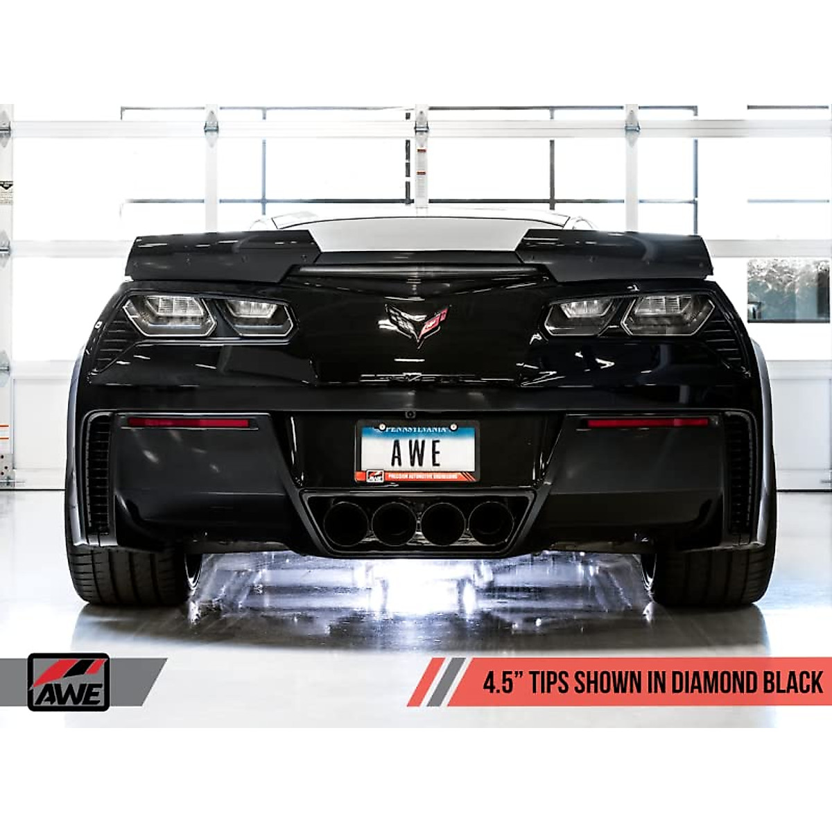AWE Tuning 14-19 Chevy Corvette C7 Z06/ZR1 (w/o AFM) Track Edition Axle-Back Exhaust w/Black Tips - 3020-43081