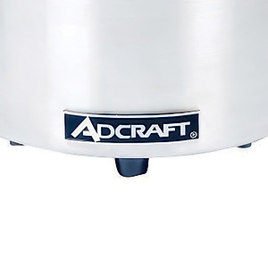 Adcraft FW-1200WR (Base Only) Countertop Food Cooker and Soup Warmer with Thermostatic Controls, Stainless Steel, 1200-Watts, 120v, Silver, 7 Quart