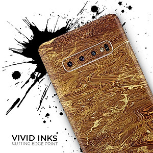 DesignSkinz Molten Gold Digital Foil Swirl V2 Protective Vinyl Decal Wrap Skin Cover Compatible with The Samsung Galaxy S20 (Screen Trim & Back Glass Skin)