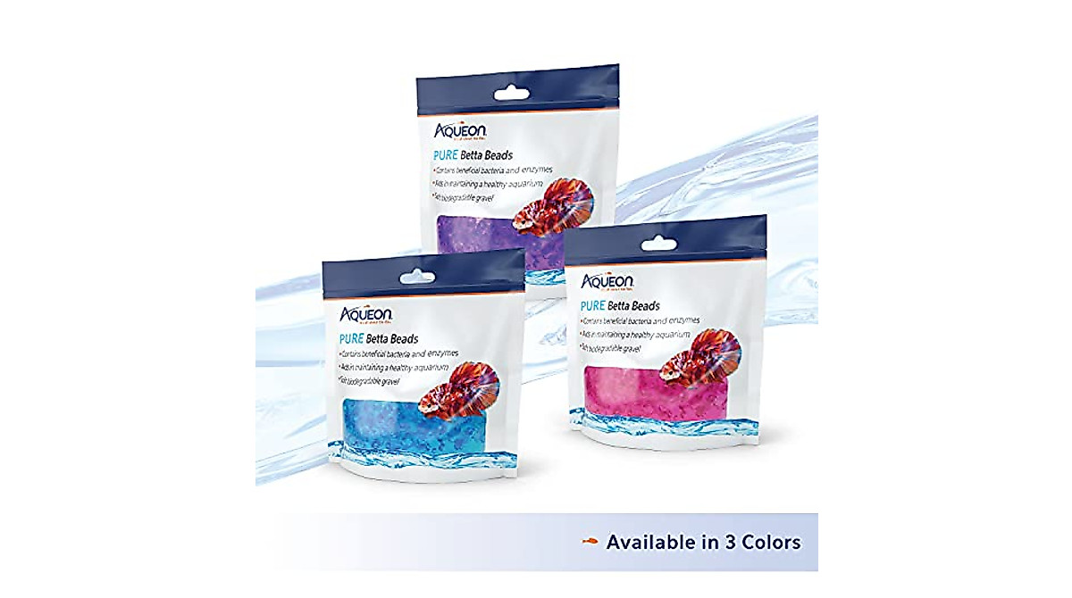 Aqueon Pure Betta Beads Purple for Healthy Betta Habitats