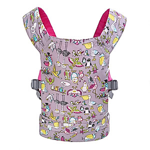 Baby Doll Carrier Front and Back Baby Doll Accessories Backpack Kid Toddlers Play Toy Baby Carriers for Babydoll Pretend with Adjustable Straps for Little Girls (Orange Swan)