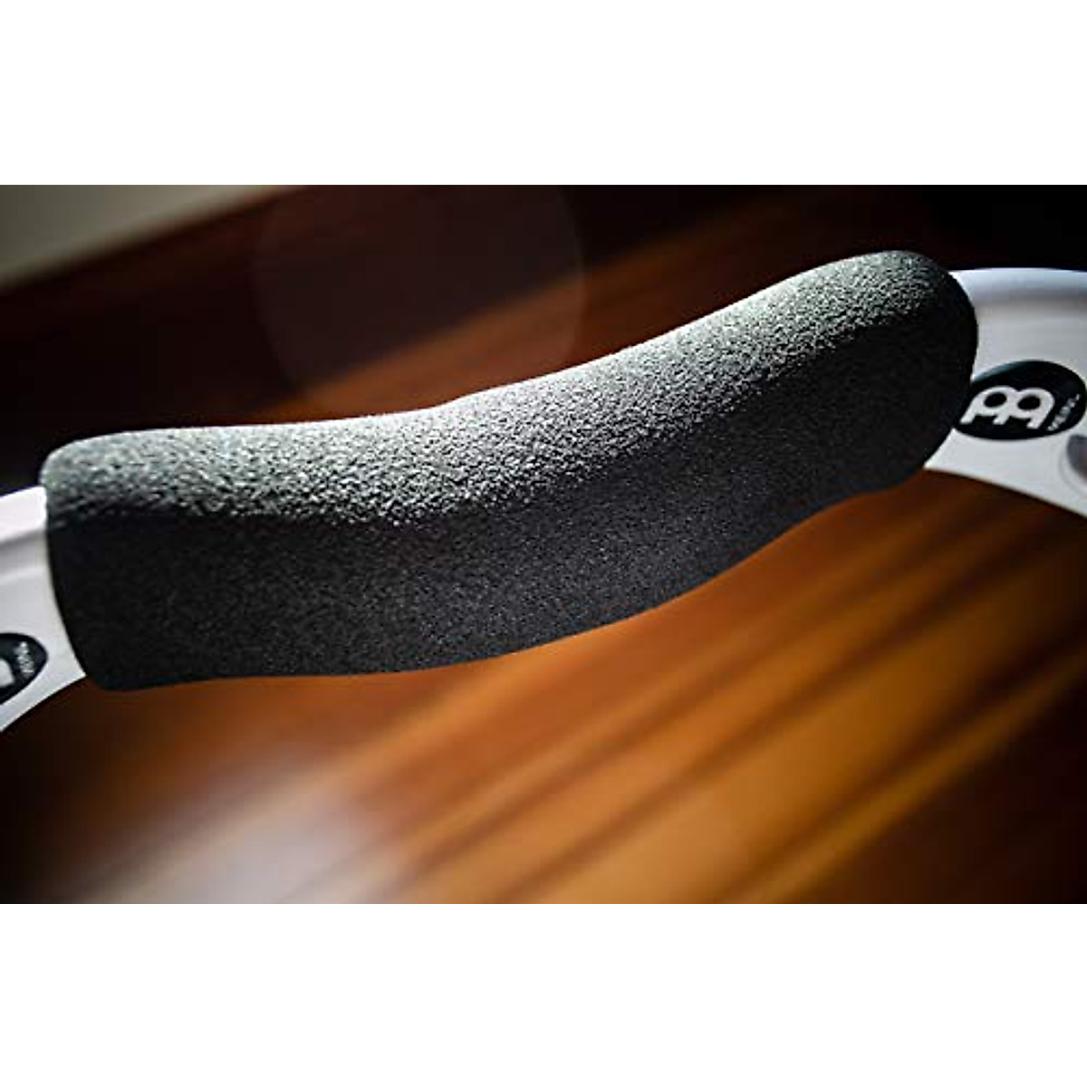 Meinl Percussion Traditional Tambourine, Handheld Half-Moon Shape with Synthetic Frame — NOT Made in China — Double Row Dual Alloy Jingles, 2-Year Warranty (TMT1M-WH)