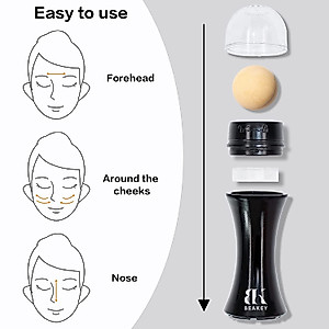 BK BEAKEY Oil-absorbing Volcanic Roller with Two Replaceable Volcanic Balls, Reusable On-the-Go Oil Control Roller, Instant Results Remove Excess Shiny