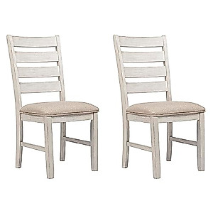 Signature Design by Ashley Skempton Modern Farmhouse Dining Room Chair, 2 Count, Whitewash
