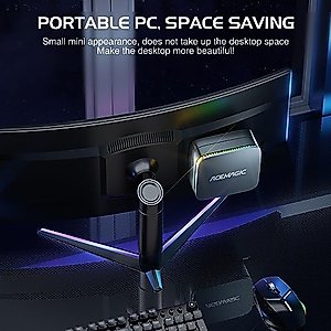 Mini PC RGB AK1 Plus, Intel N95(up to 3.4GHz) 12th Gen Processor Mini Desktop Computer, 16GB RAM 512GB SSD, Dual 4K HDMI, Windows 11 Small PC, 2.4/5G WiFi, Bluetooth, Business/Office/HTPC