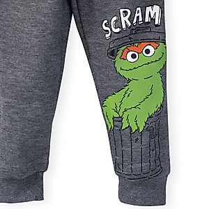 Sesame Street Elmo Cookie Monster Oscar The Grouch Toddler Boys Fleece 3 Pack Pants Blue/Gray/Red 2T
