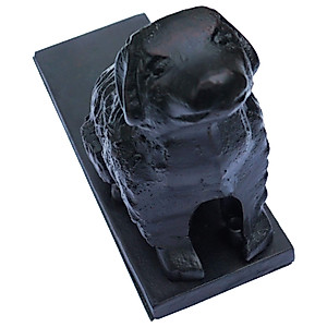 Lulu Decor, Cast Iron Dog Door Stopper, Doorstops Weight 5 Lbs (Black)