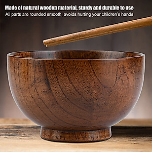 Zyyini Wooden Bowl, Wooden Handmade Sturdy Salad Bowl, Jujube Wood Round Chinese Style Tableware, Heat-Resistant Wooden Food Container Suitable For Rice, Noodle, Mix Salad(11cm)