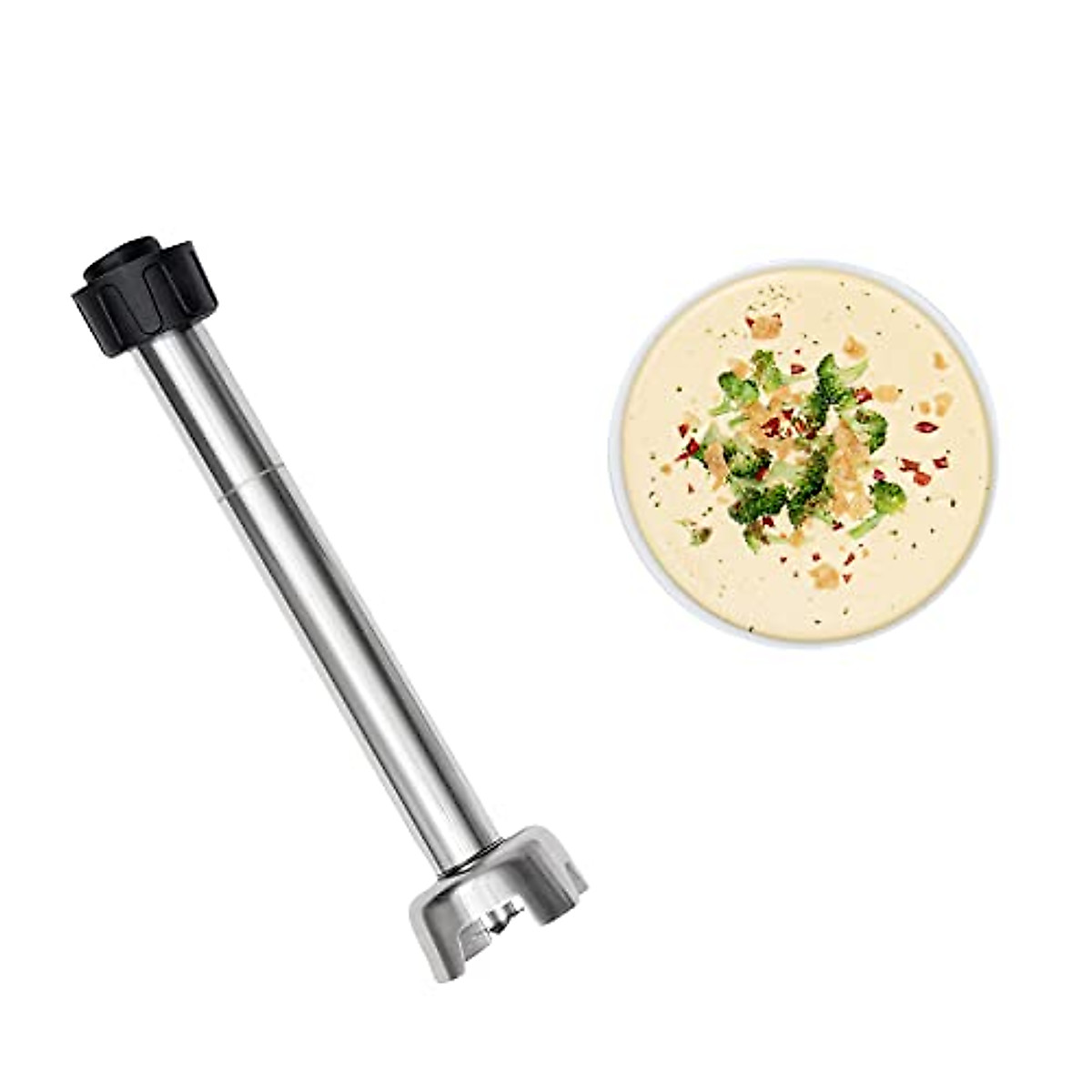 Restaurantware Hi Tek Stainless Steel Blending Shaft - Fits Variable Speed Immersion Blender - 14" - 1 count box, Silver