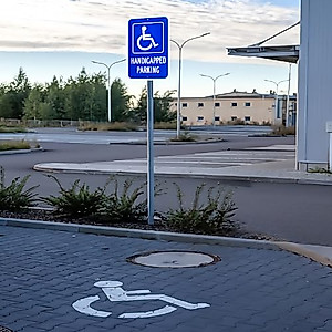 Large Handicap Parking Sign, Handicapped Sign, 18"x 12" .040 Aluminum Reflective Sign Rust Free Aluminum-UV Protected and Weatherproof