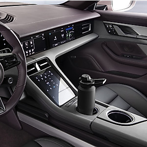 COLDEST Sports Water Bottle - 3 Lids (Chug Lid, Straw Lid, Handle Lid) Tumbler with Handle on Lid Water Bottles Cup Vacuum Insulated Stainless Steel, Fits Cirkul Lid (36 oz, Black Leopard)