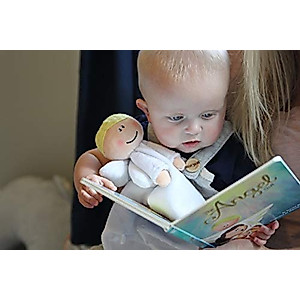 The Angel Gift Angel Lovey Baby Security Blanket, Unisex Newborn Gift, Soft Lovey for Babies - Courage, Boy