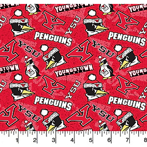 Youngstown State University Tone on Tone Cotton Fabric Sold by The Yard