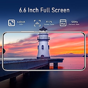 ExAchat C23 Android 13 Phone Unlocked, 7.2" FHD+ Display Octa Core 6GB+256GB 4G/5G Smartphone 108 MP Camera 5800mAh Dual SIM Cell Phones Unlocked/GPS/Fingerprint Unlock/Face ID