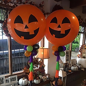 18 Inches 10pcs Halloween Balloons Orange Latex Balloons Halloween Pumpkin Balloon Halloween Party Birthday Decoration Supplies