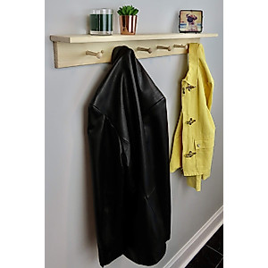 36" Peg Rack With Shelf Unfinished