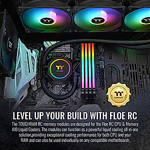 Thermaltake TOUGHRAM RC DDR4 4400MHz C19 16GB (8GB x 2) Memory Intel XMP 2.0 Ready with Real-Time Performance Monitoring Software RA24D408GX2-4400C19A